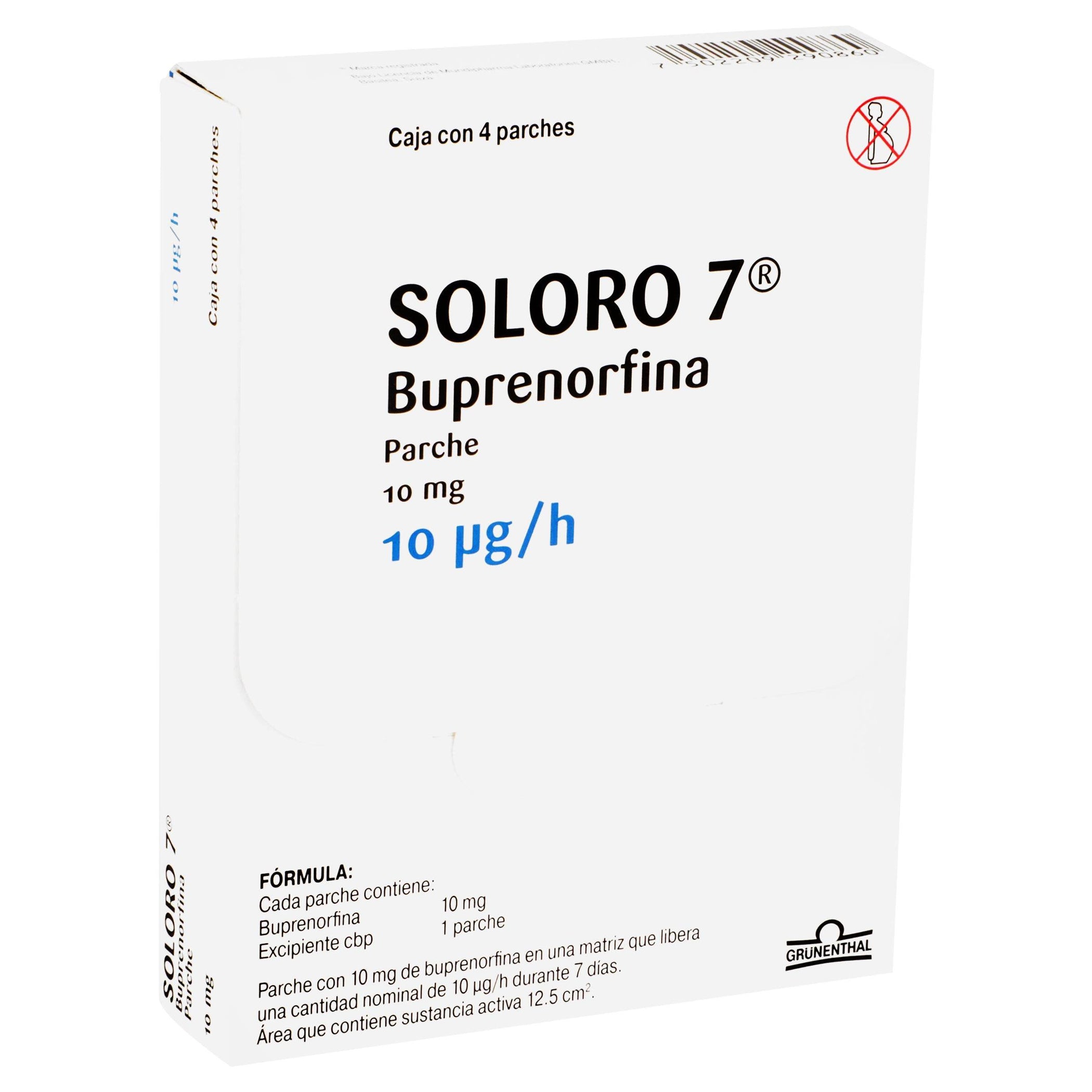 Soloro 7 (Buprenorfina) Parche 10Mg Con 4 — WeCare Pharma