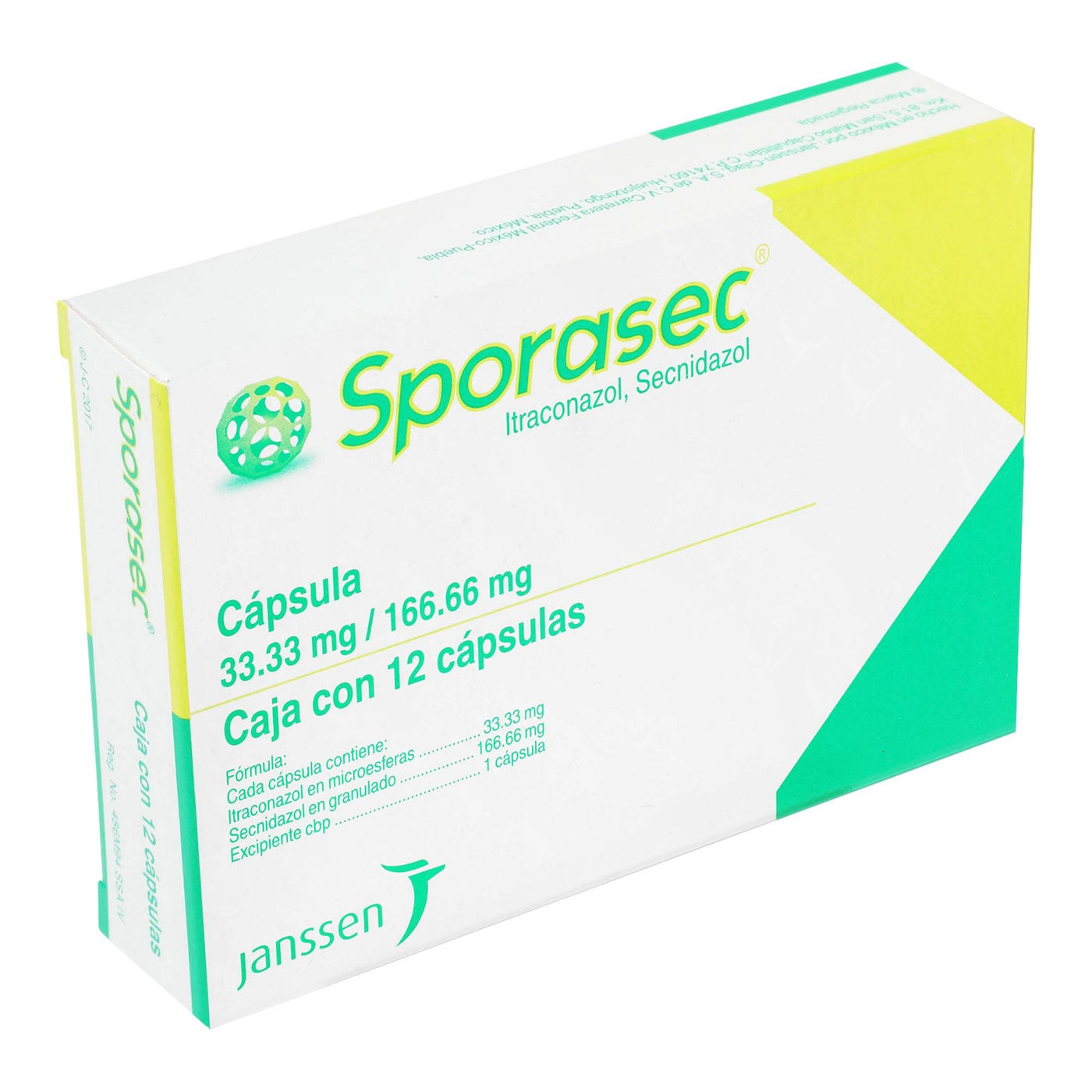 Sporasec 33.3Mg/166.6Mg Con 12 Capsulas (Itraconazol/Secnidazol ...