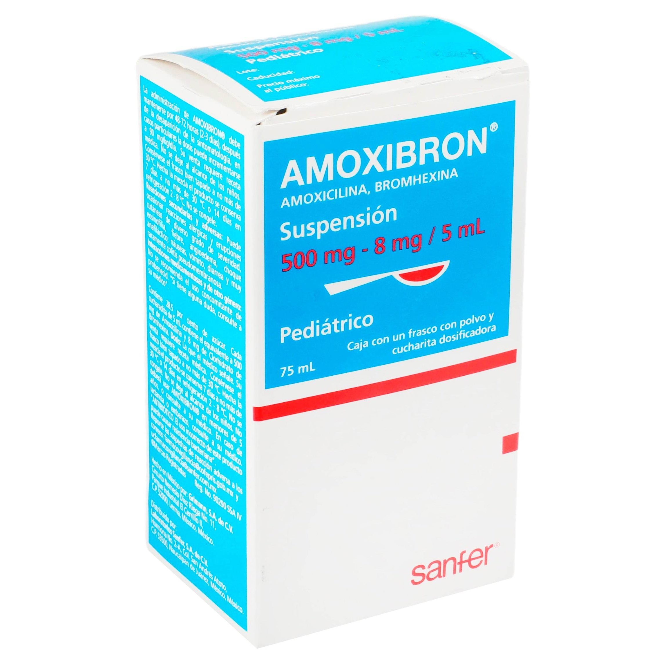 Amoxibron Suspensión 500Mg/8Mg/5Ml 75Ml (Amoxicilina/Bromhexina ...