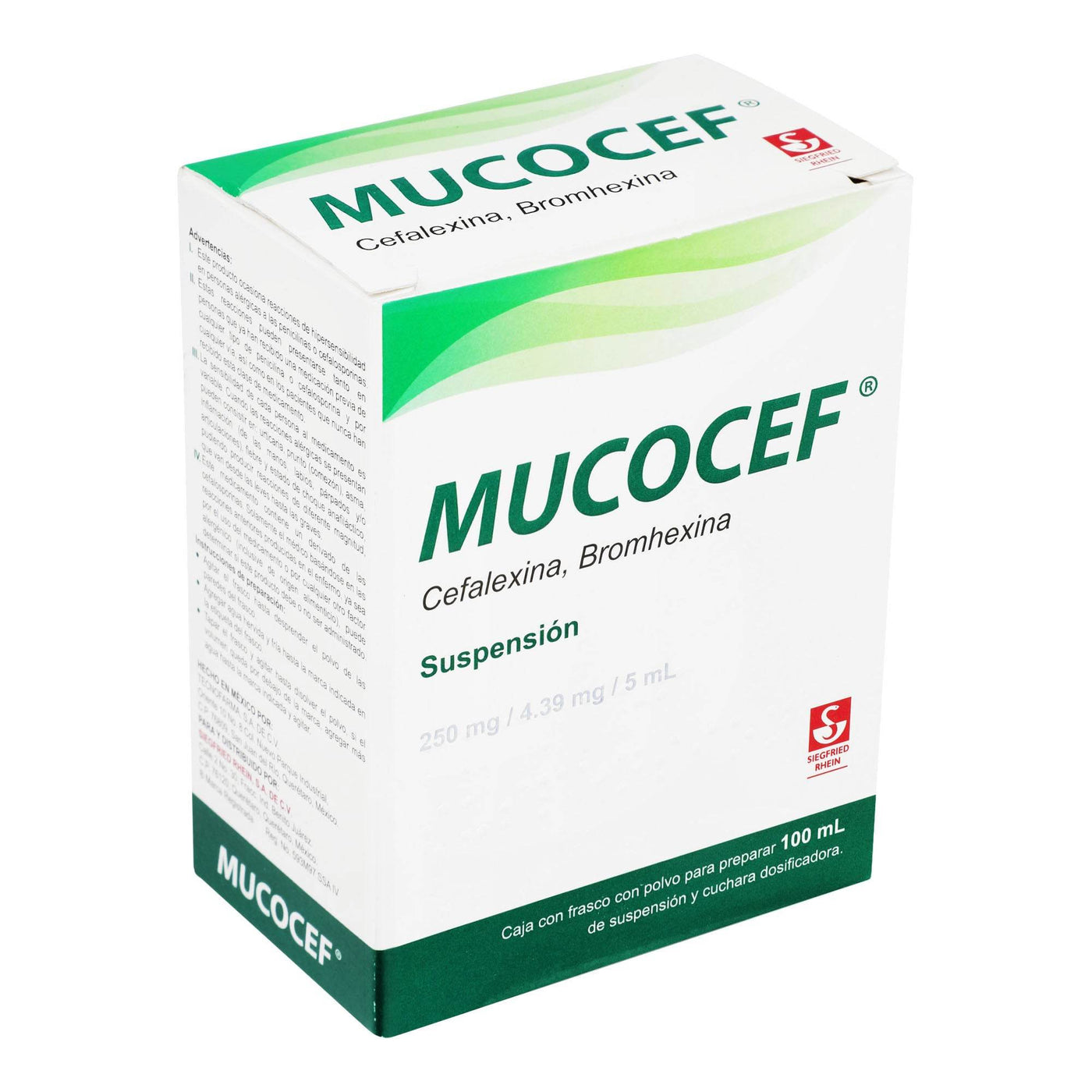 Mucocef (Cefalexina/Bromhexina) Suspensión 250Mg Con 100Ml — WeCare Pharma