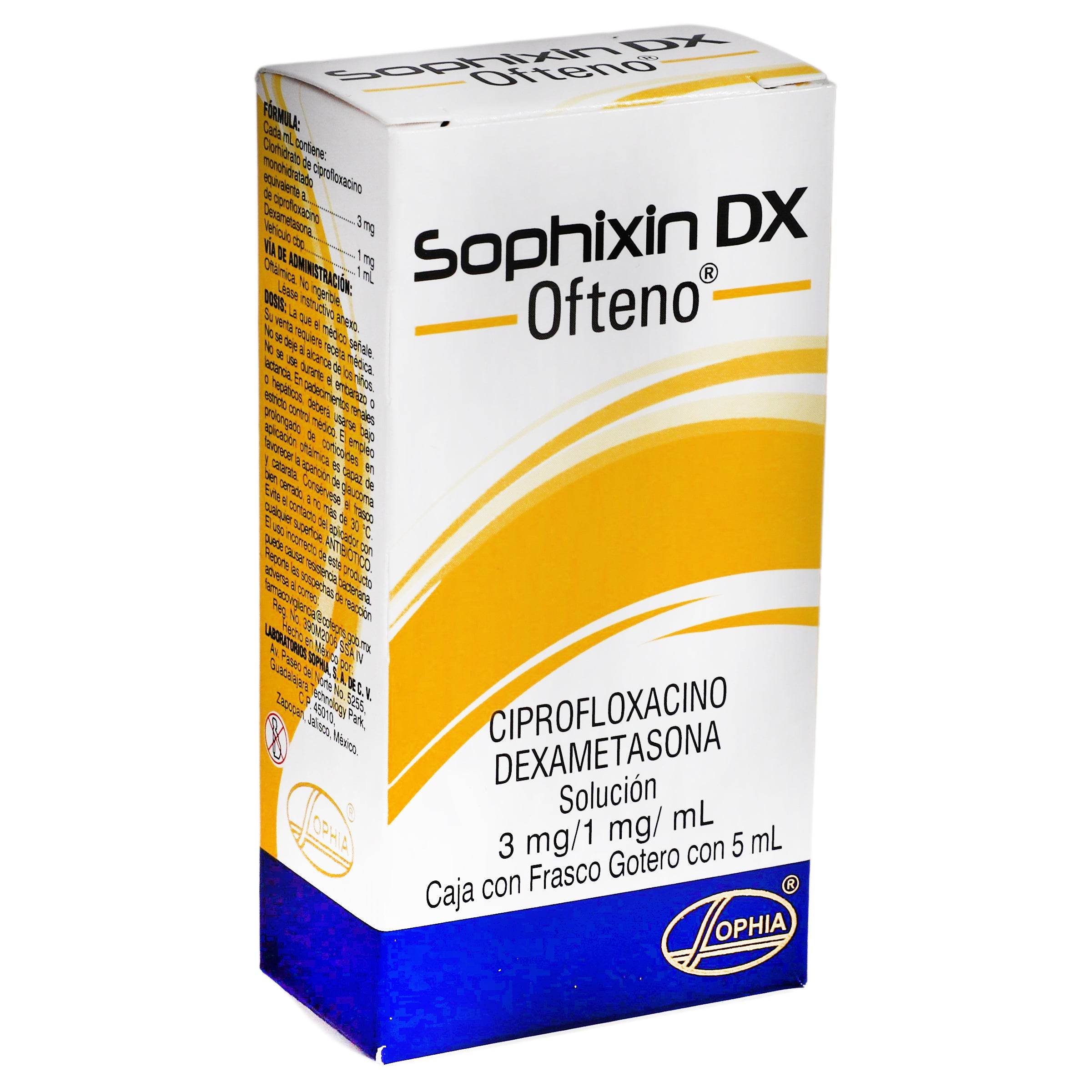 Sophixin Dx Ofteno Gotas 3Mg/1Mg/Ml 5Ml (Ciprofloxacino/Dexametasona ...