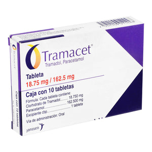 Tramacet 18.75Mg/162.5Mg Con 10 Tabletas (Tramadol/Paracetamol ...