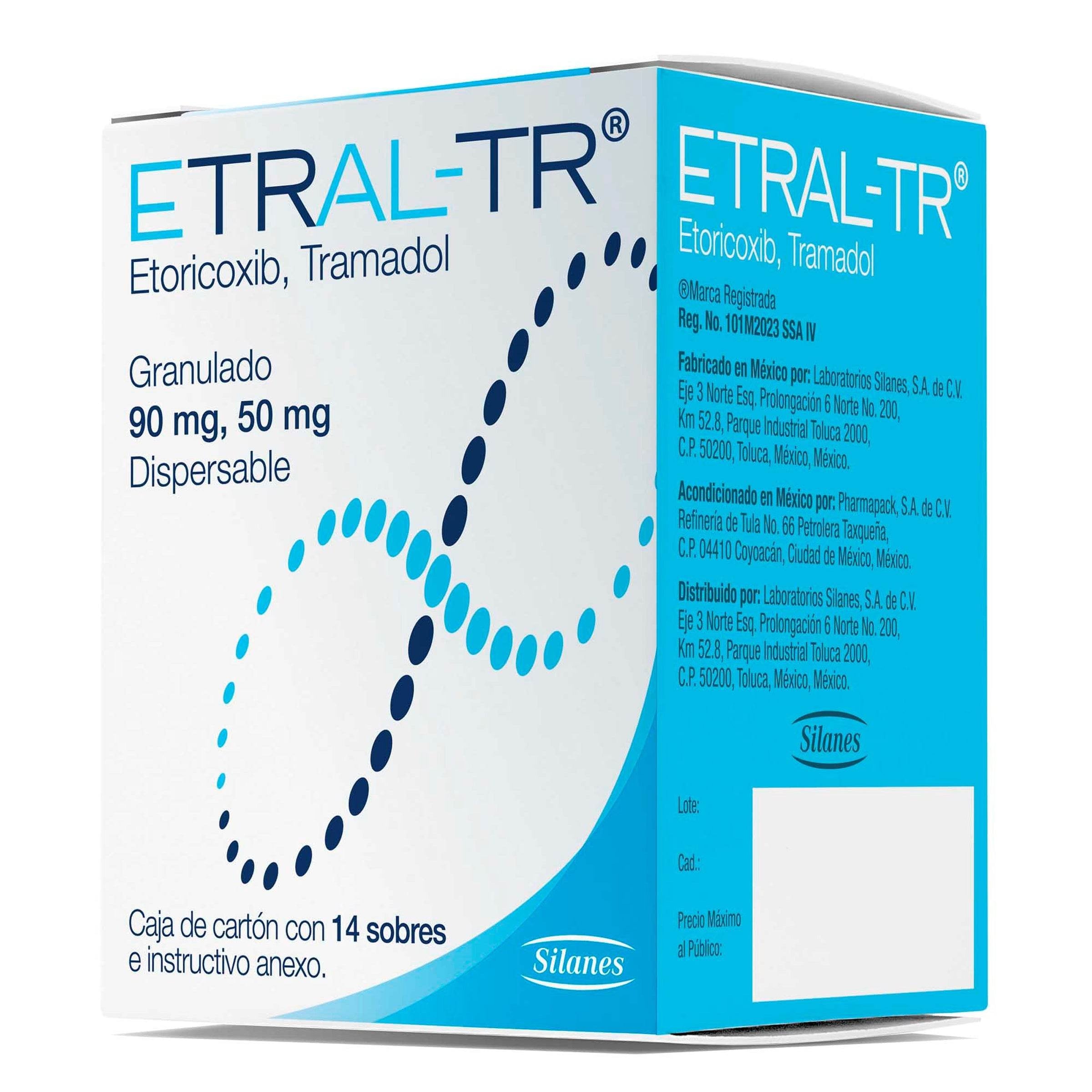 Etral-Tr Granulado 90Mg/50Mg Con 14 Sobres (Etoricoxib/Tramadol ...