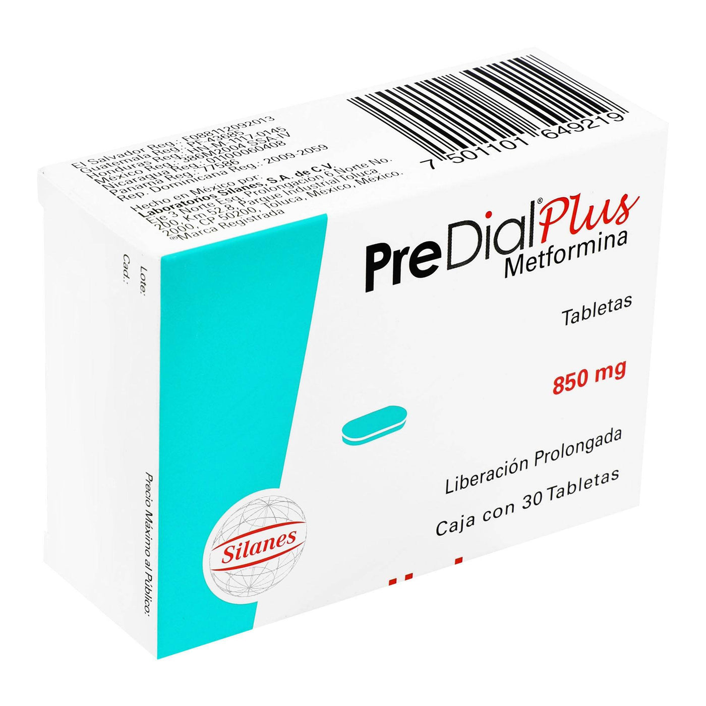 Predial Plus 850Mg Con 30 Tabletas (Metformina) — WeCare Pharma
