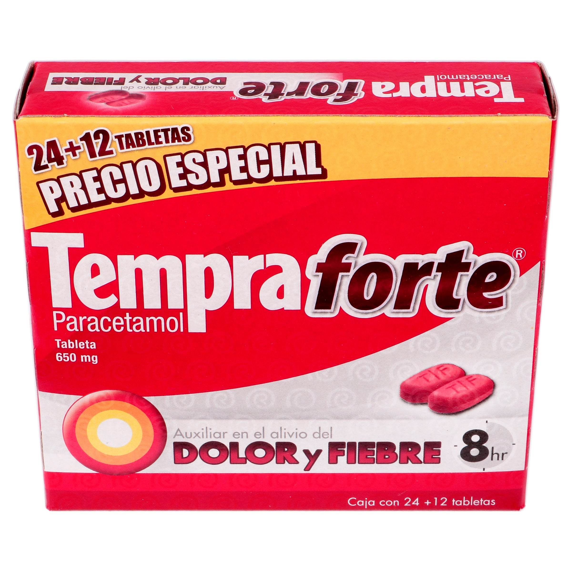 Tempra Forte 650Mg Con 24+12 Tabletas (Paracetamol) — WeCare Pharma