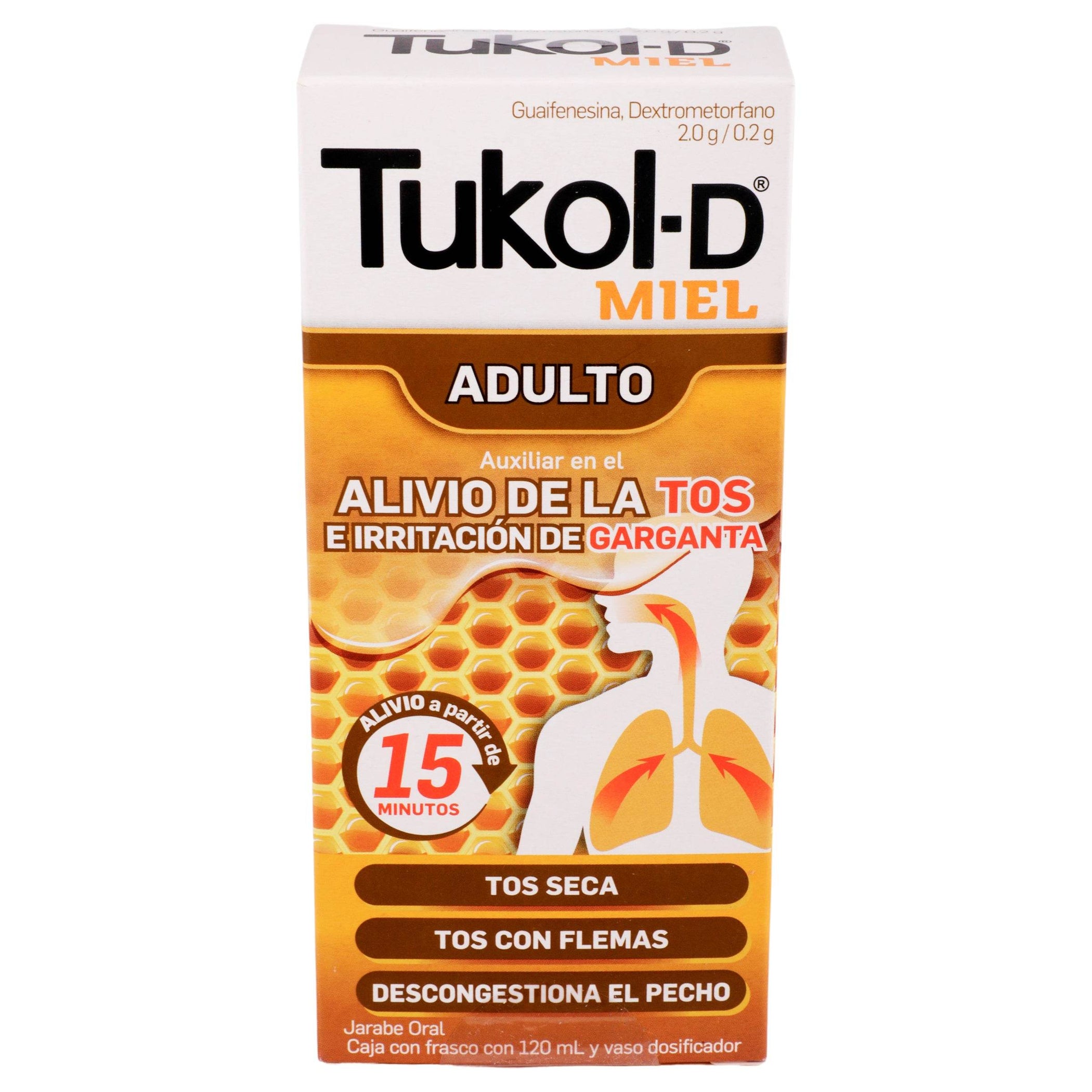 Tukol-D Miel Ad Jarabe 2G/0.2G 120Ml (Guaifenesina/Dextrometorfano ...