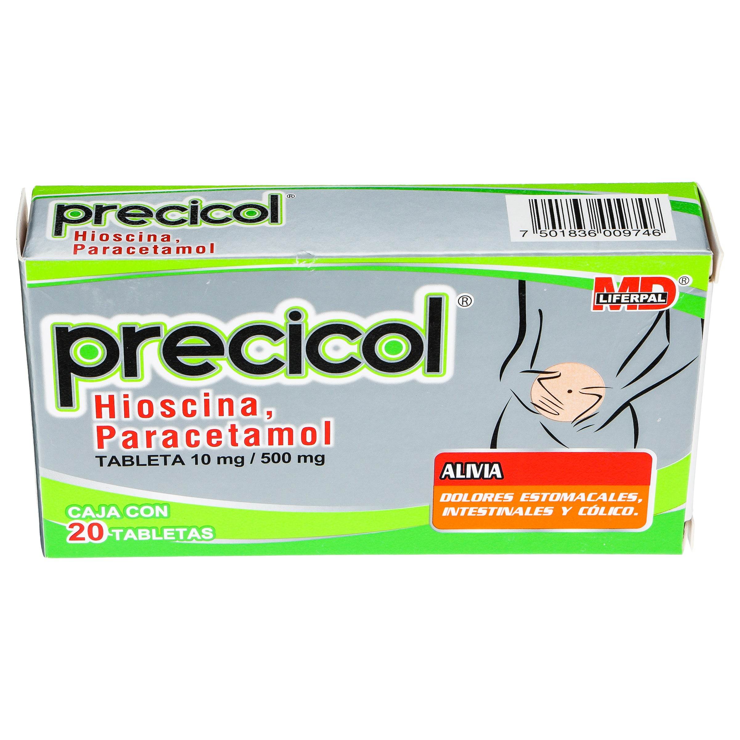 Precicol 10Mg/500Mg Con 20 Tabletas (Hioscina/Paracetamol) — WeCare Pharma