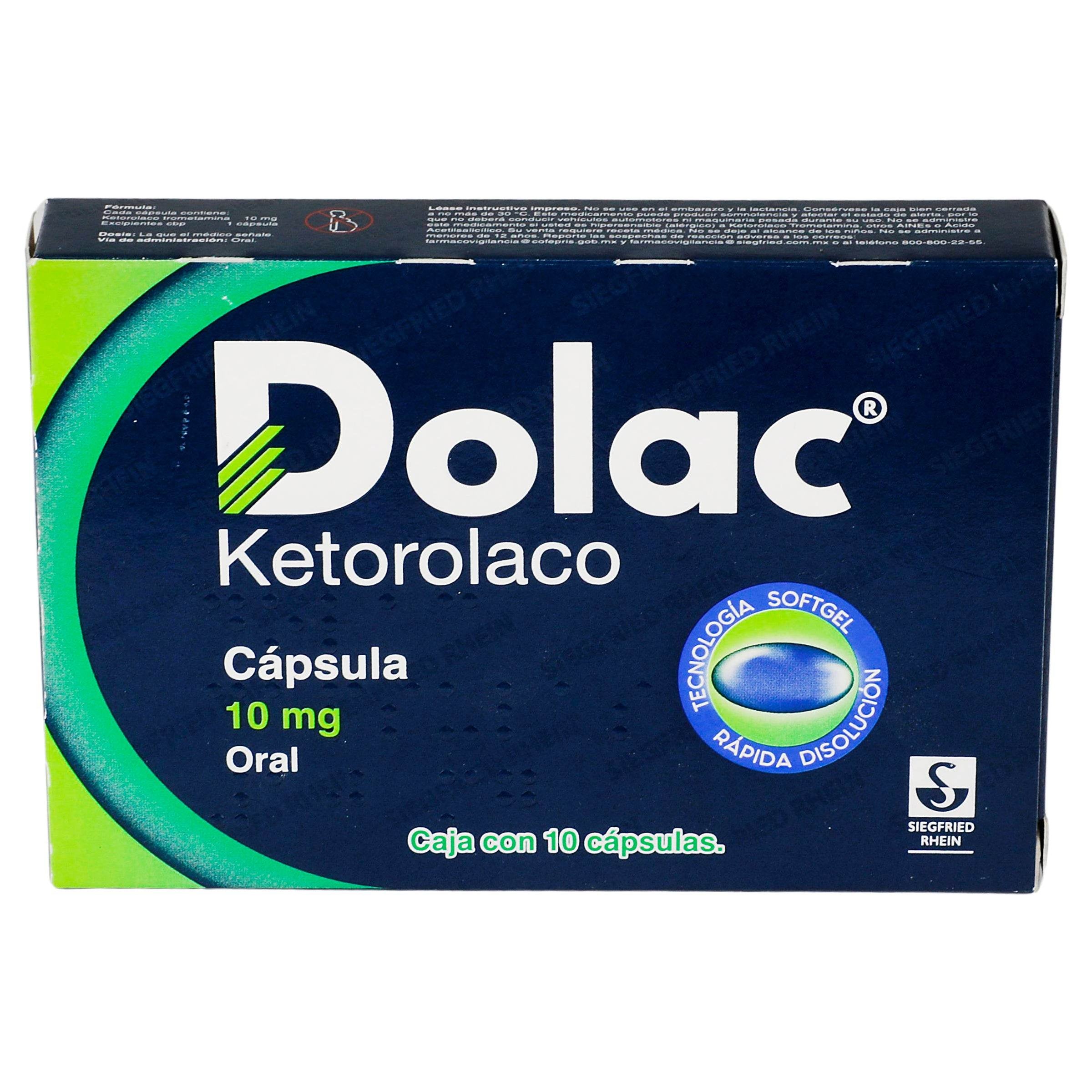 Dolac 10Mg Con 10 Capsulas (Ketorolaco) — WeCare Pharma