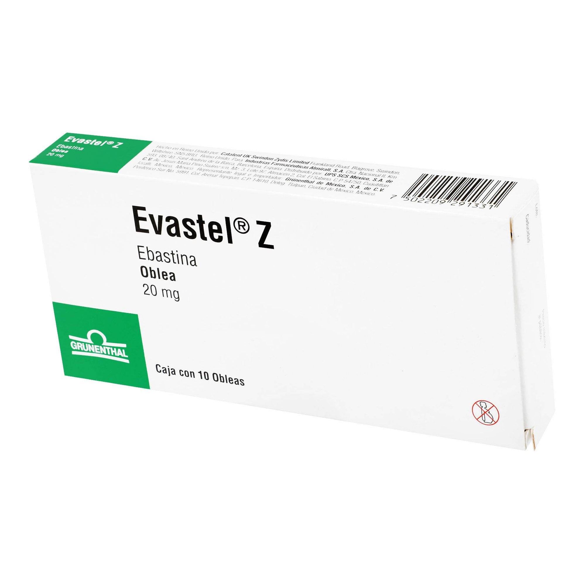 Evastel Z Oblea 20Mg Con 10 (Ebastina) — WeCare Pharma