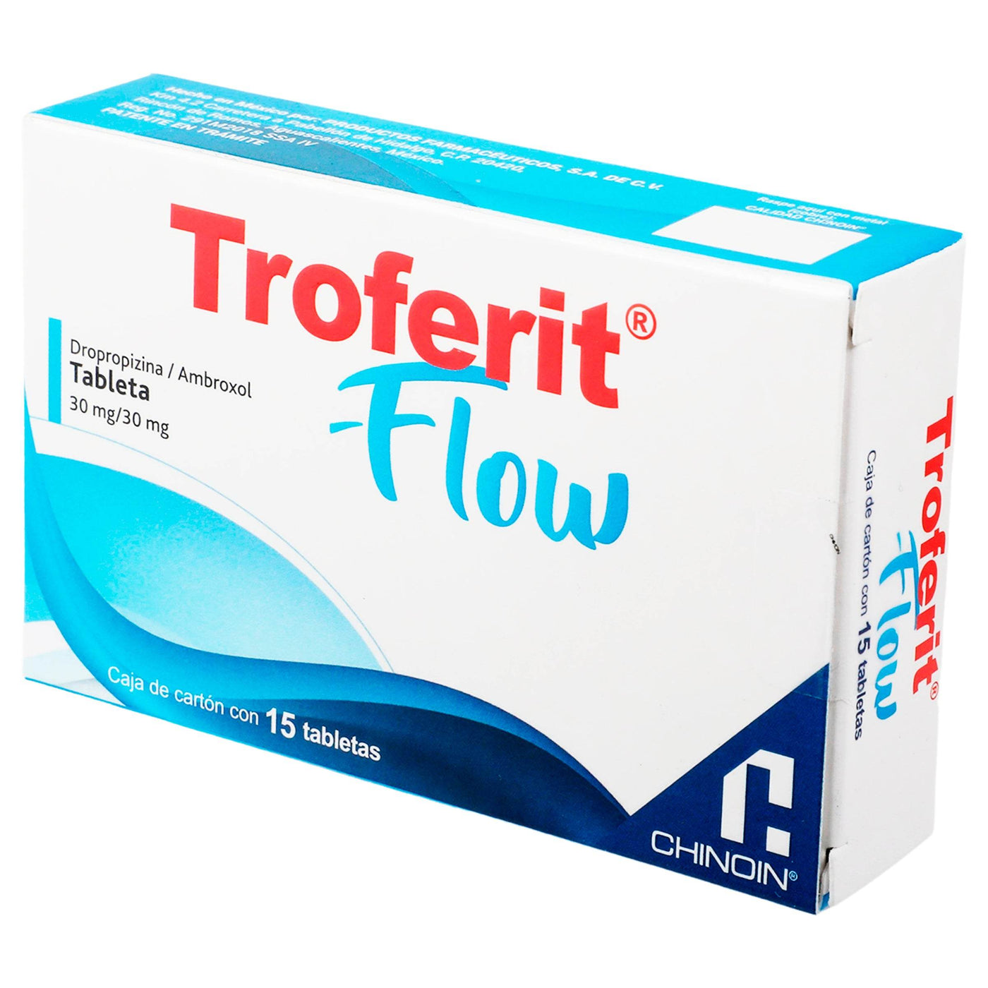 Troferit Flow 30Mg/30Mg Con 15 Tabletas (Dropropizina/Ambroxol) — WeCare Pharma