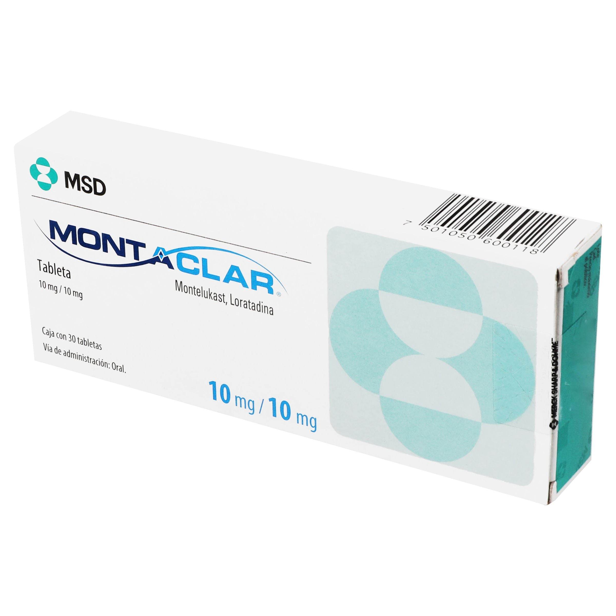 Montaclar 10Mg/10Mg Con 30 Tabletas (Montelukast/Loratadina) — WeCare ...