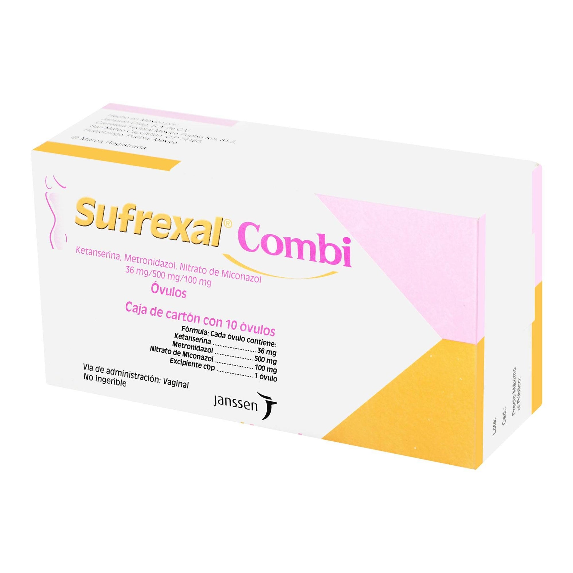 Sufrexal Combi Ovulos 36Mg/500Mg/100Mg Con 10 (Ketanserin/Metronidazol — WeCare Pharma