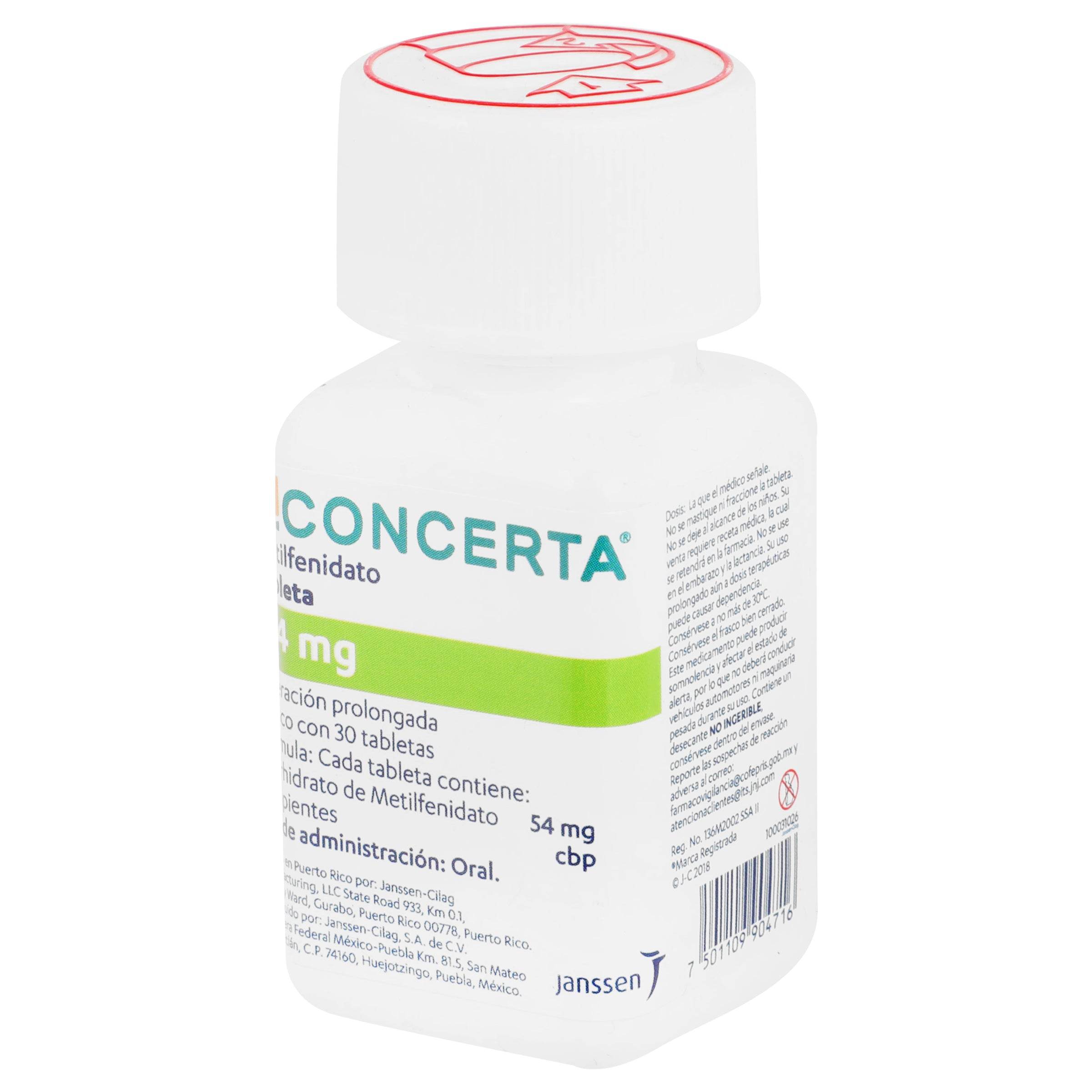 Concerta (Metilfenidato) Tabletas 54Mg Con 30 — WeCare Pharma