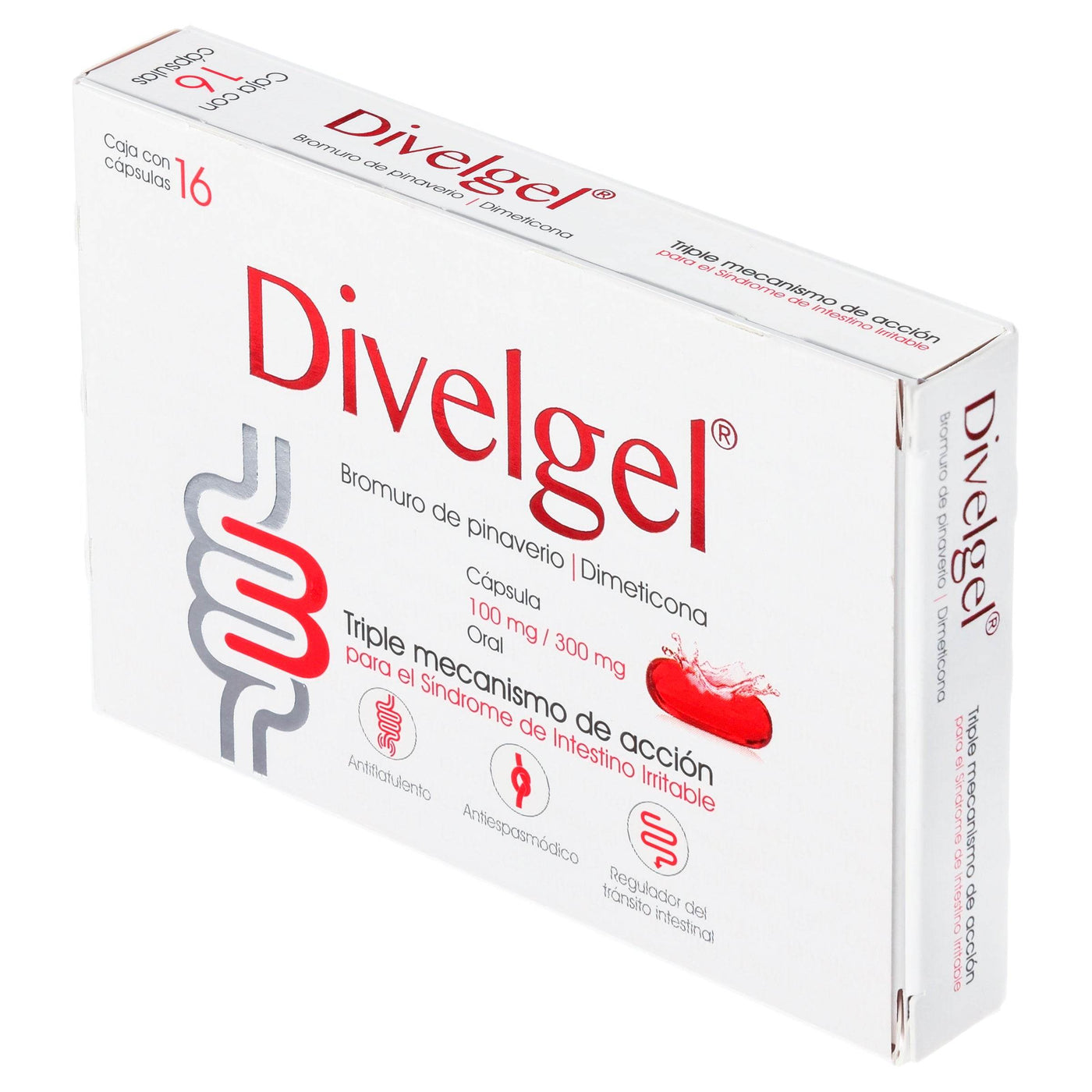 Divelgel 100Mg/300Mg Con 16 Tabletas (Bromuro De Pinaverio/ Dimeticona ...