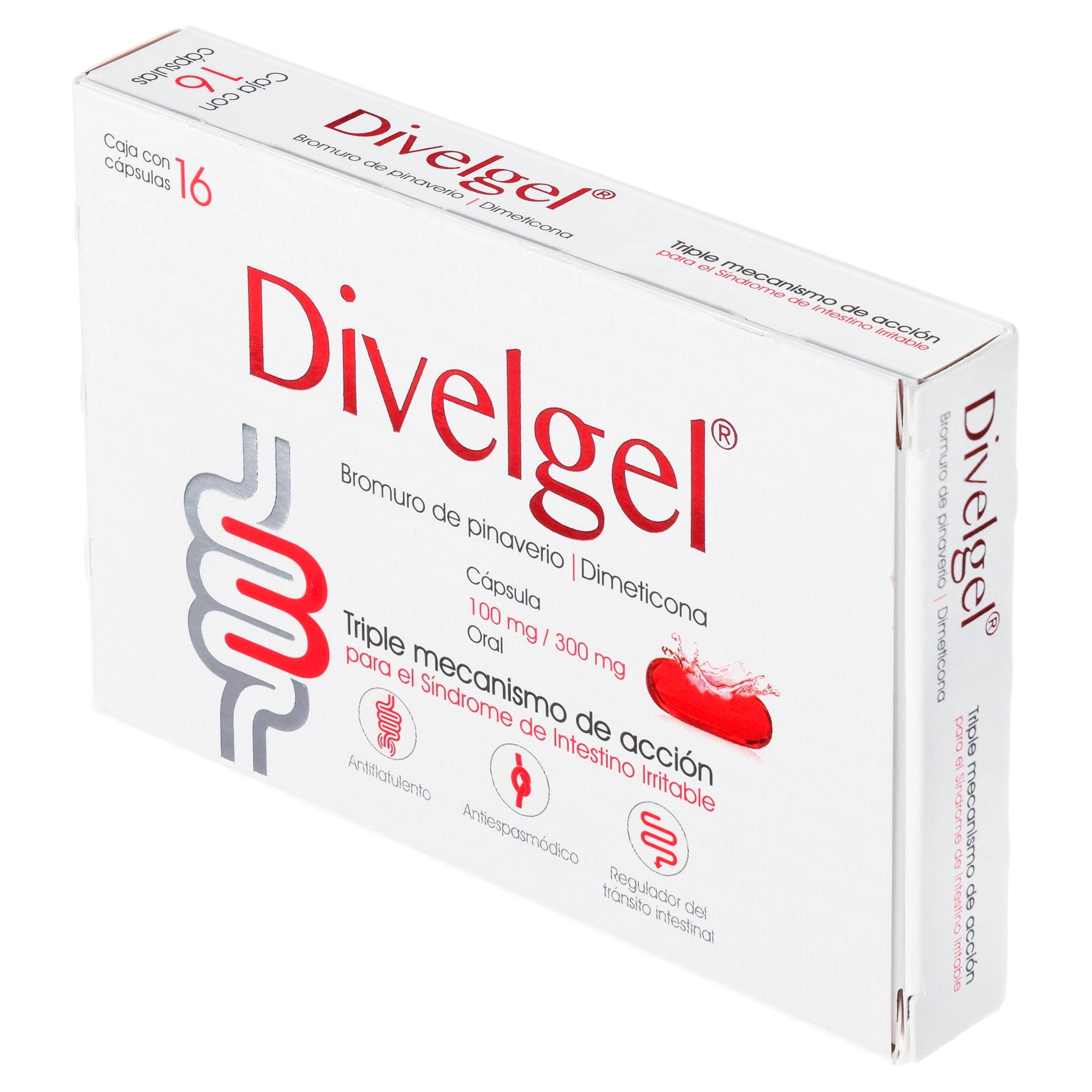 Divelgel 100Mg/300Mg Con 16 Tabletas (Bromuro De Pinaverio/ Dimeticona ...