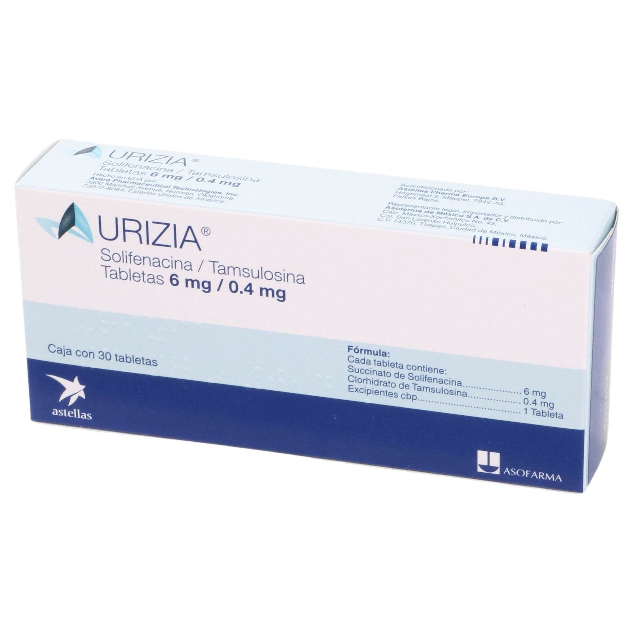 Urizia 6Mg/0.4Mg Con 30 Tabletas (Solifenacina/Tamsulosina) — WeCare Pharma