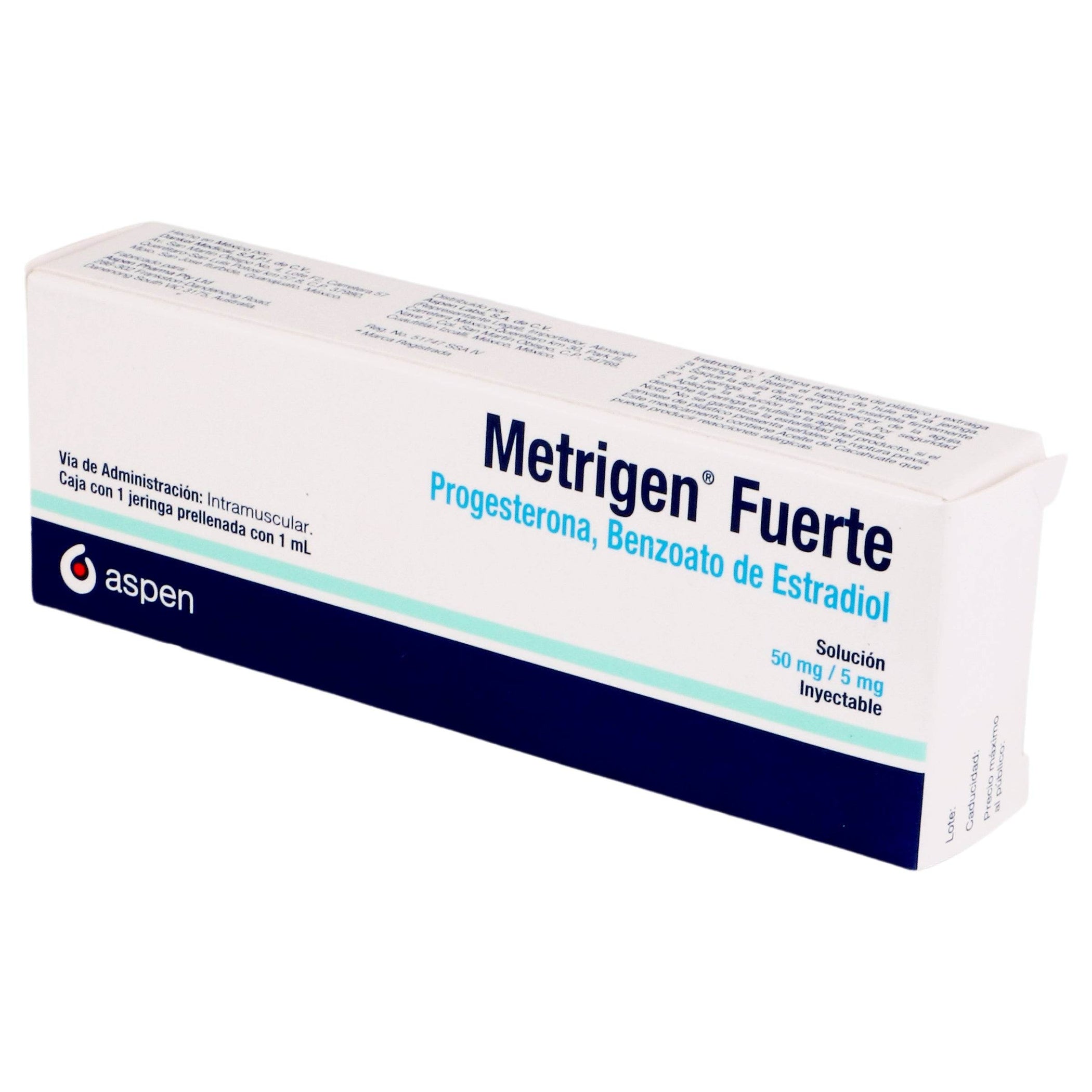 Metrigen Fuerte 50Mg/5Mg Con 1 Ampulas (Progesterona/Benzoato De Estra ...