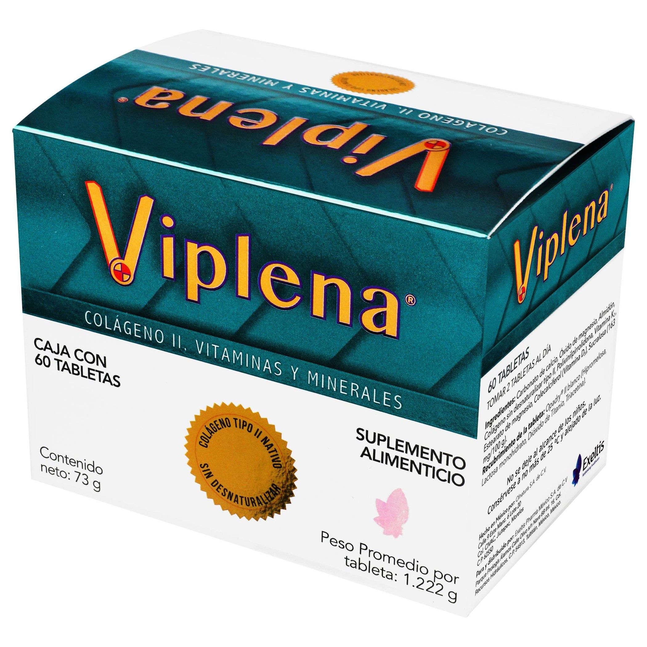 Viplena 73G Con 60 Tabletas (Colageno Ii/Vitaminas/Minerales) — WeCare ...