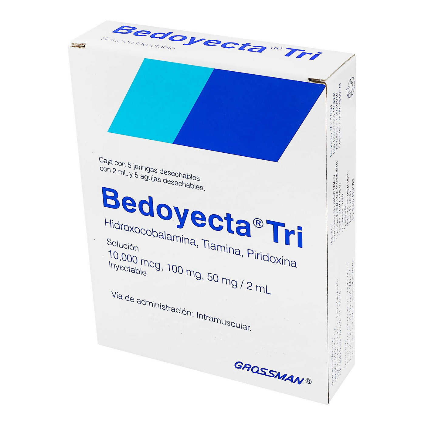 Bedoyecta Tri Jeringa 10 000Mcg/100Mg/50Mg/2Ml Con 5 (Hidroxocobalamin ...