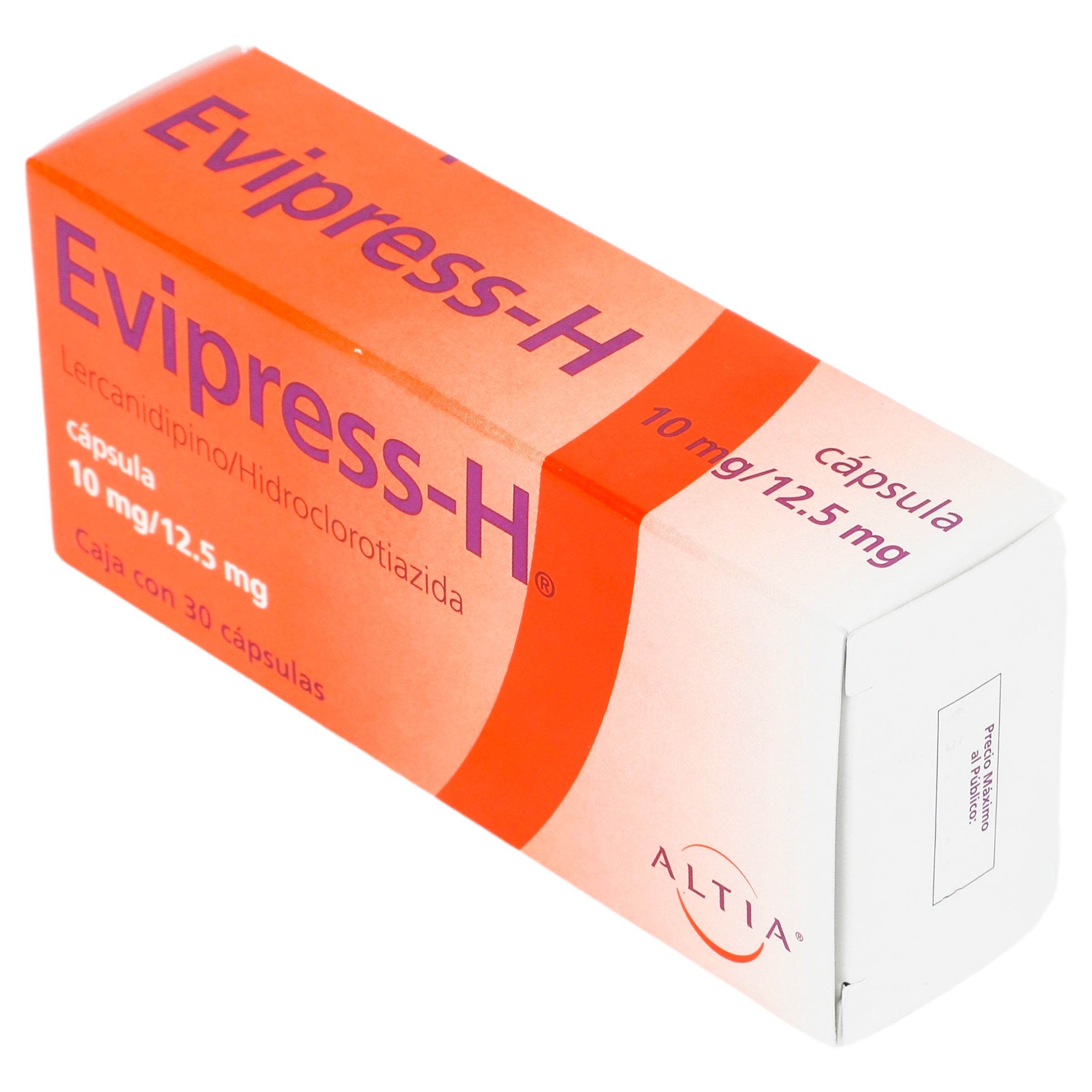 Evipress H (Lercanidipino/Hidroclorotiazida) Capsulas 10Mg/12.5Mg Con ...