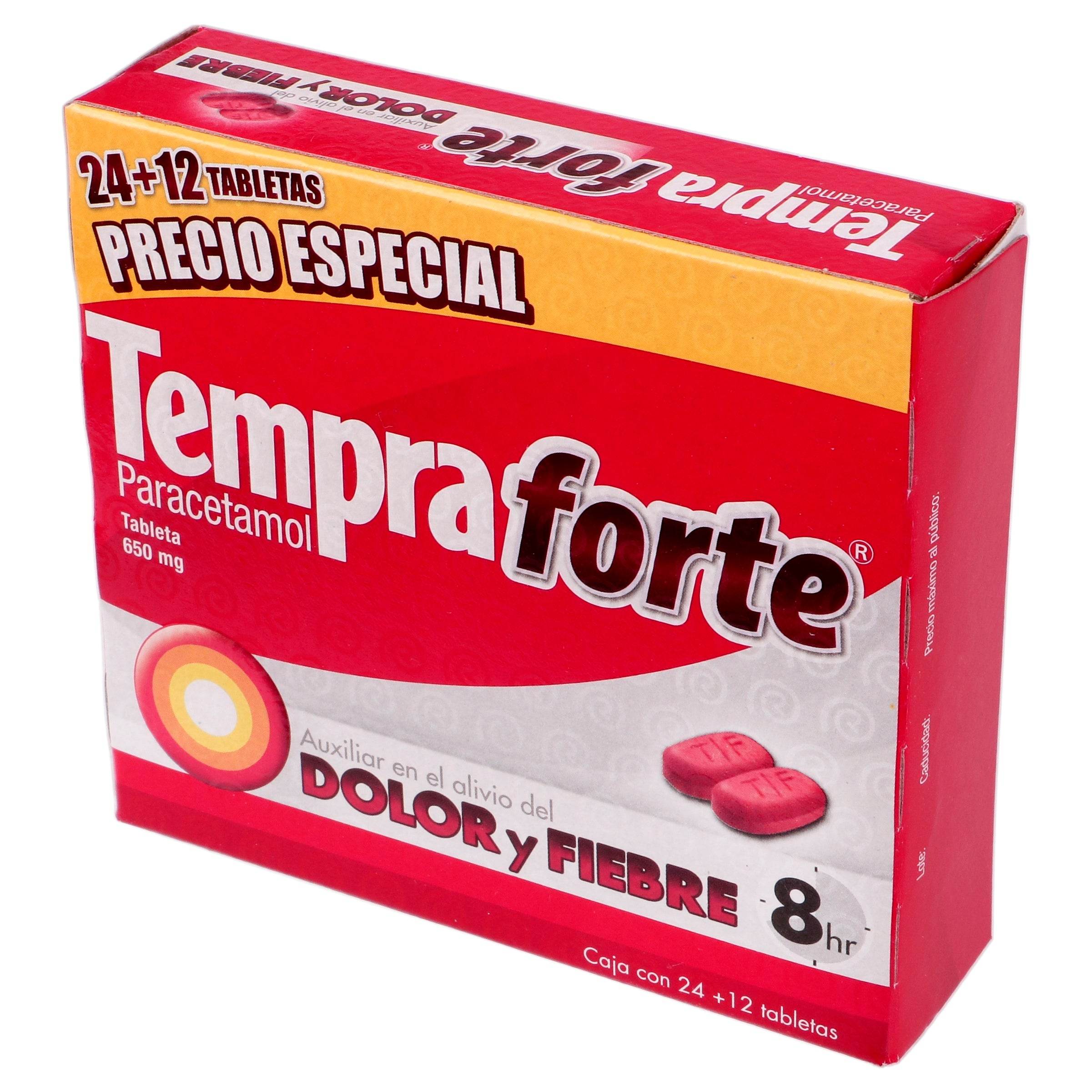 Tempra Forte 650Mg Con 24+12 Tabletas (Paracetamol) — WeCare Pharma