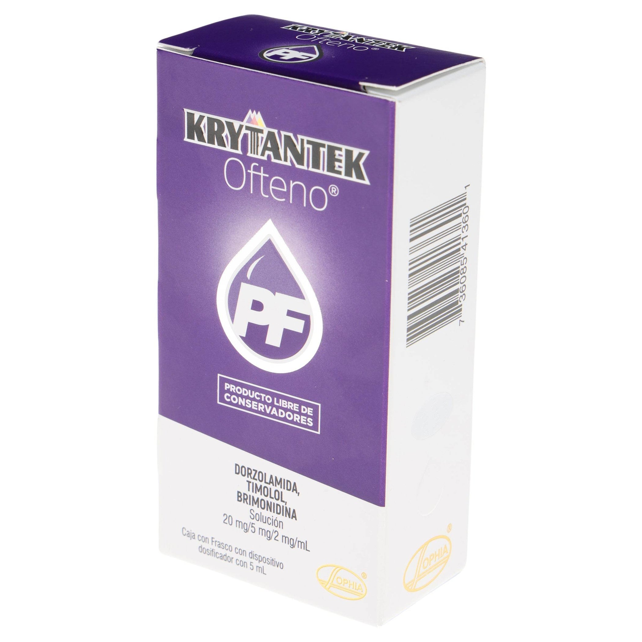 Krytantek Ofteno Pf Gotas 20Mg/5Mg/2Mg/Ml 5Ml (Dorzolamida/Timolol/Bri ...