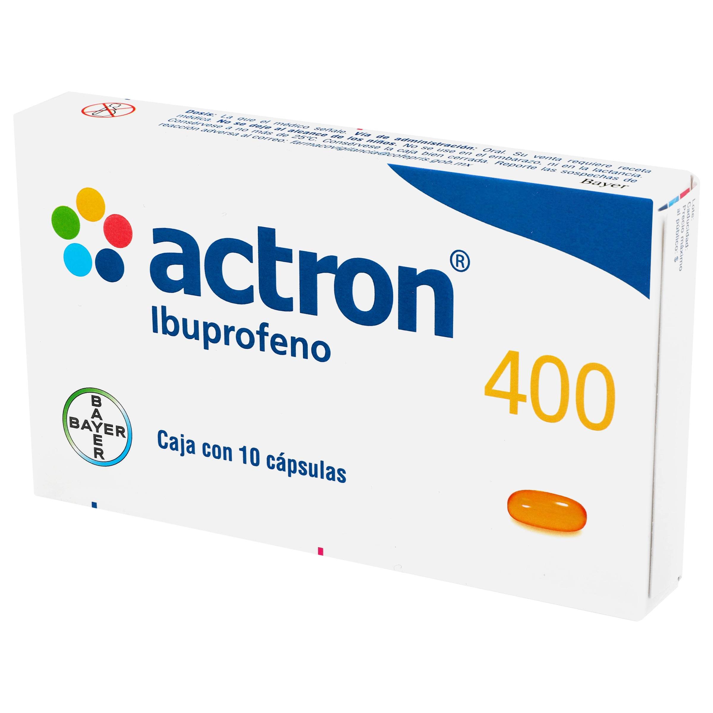 Actron 400Mg Con 10 Capsulas (Ibuprofeno) — WeCare Pharma