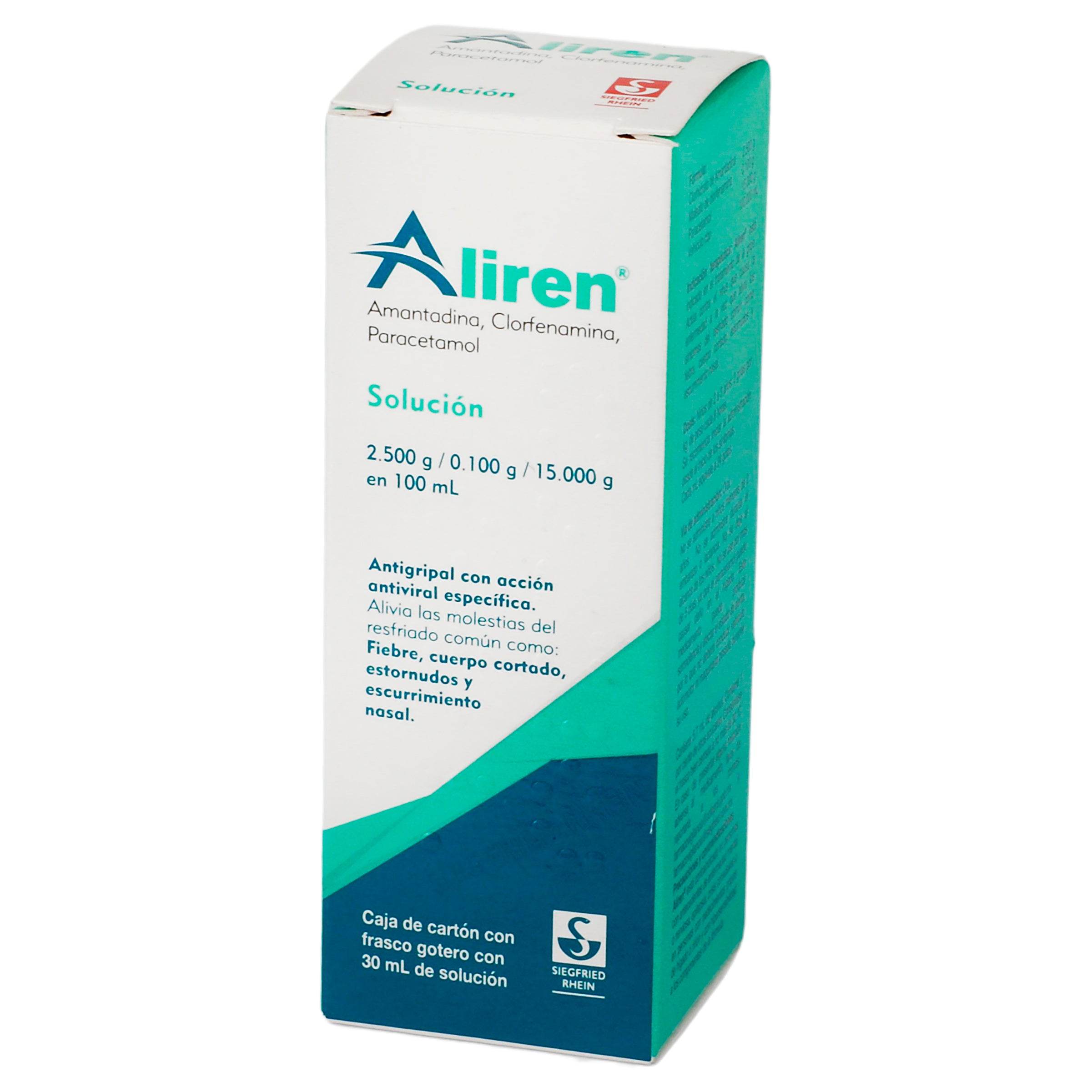 Aliren Solución 2.5G/0.1G/15G/100Ml 30Ml (Amantadina/Clorfenamina/Para ...