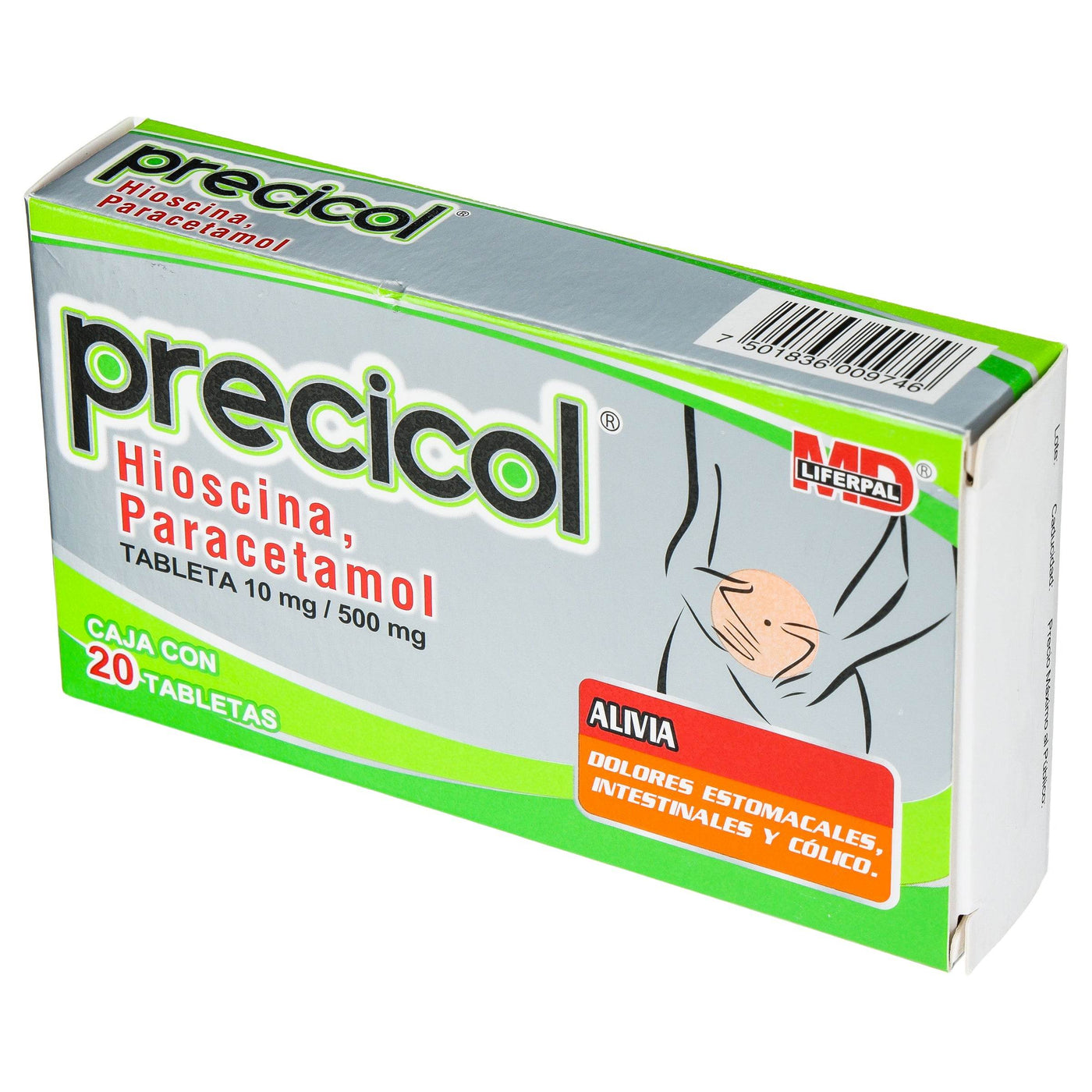 Precicol 10Mg/500Mg Con 20 Tabletas (Hioscina/Paracetamol) — WeCare Pharma