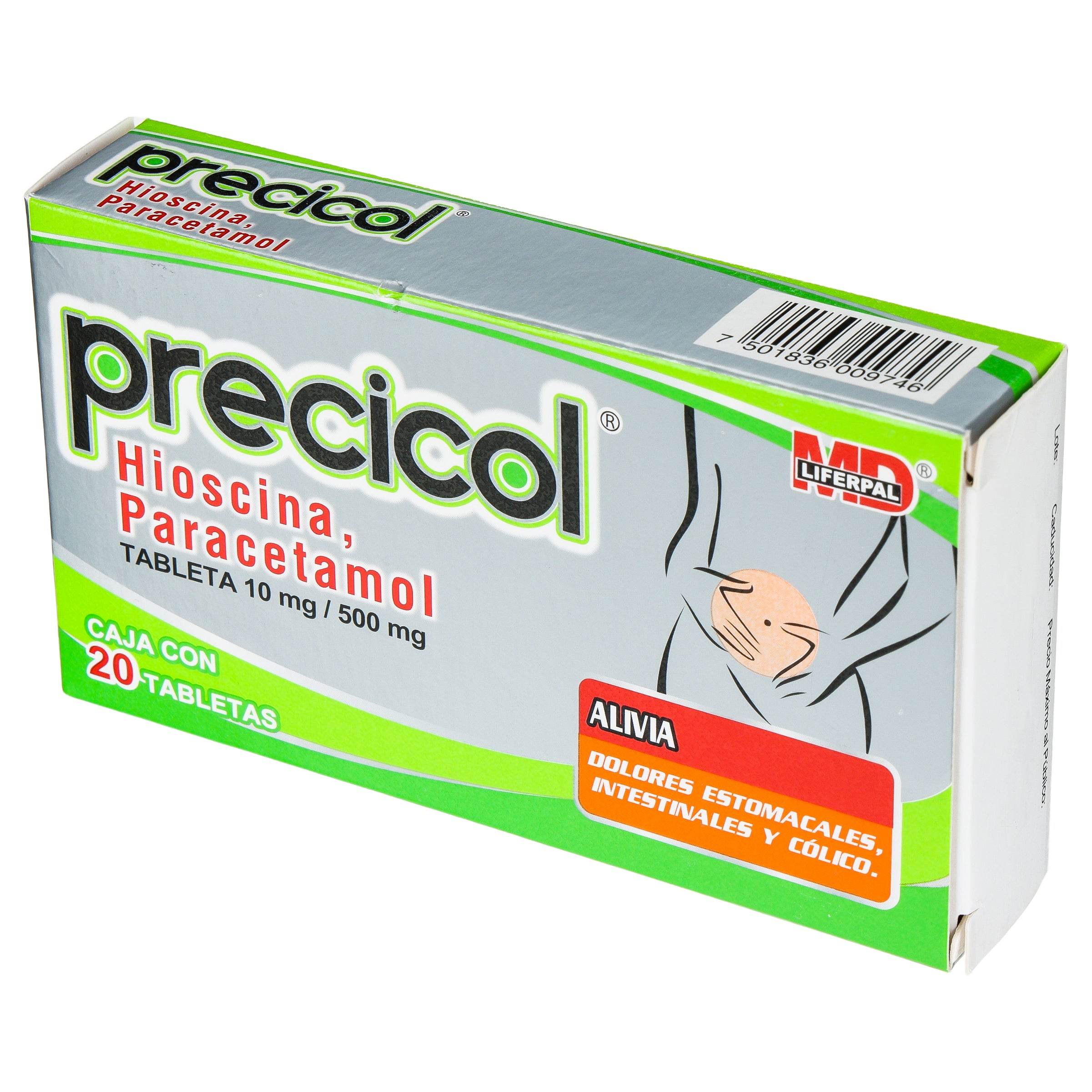 Precicol 10Mg/500Mg Con 20 Tabletas (Hioscina/Paracetamol) — WeCare Pharma