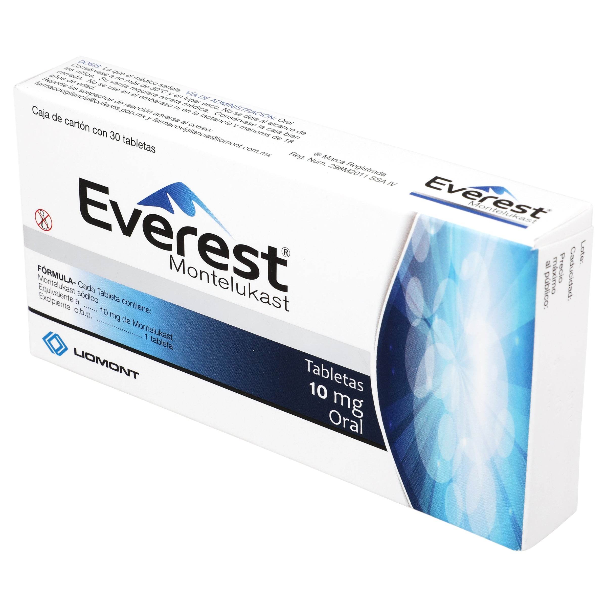 Everest 10Mg Con 30 Tabletas (Montelukast) — WeCare Pharma