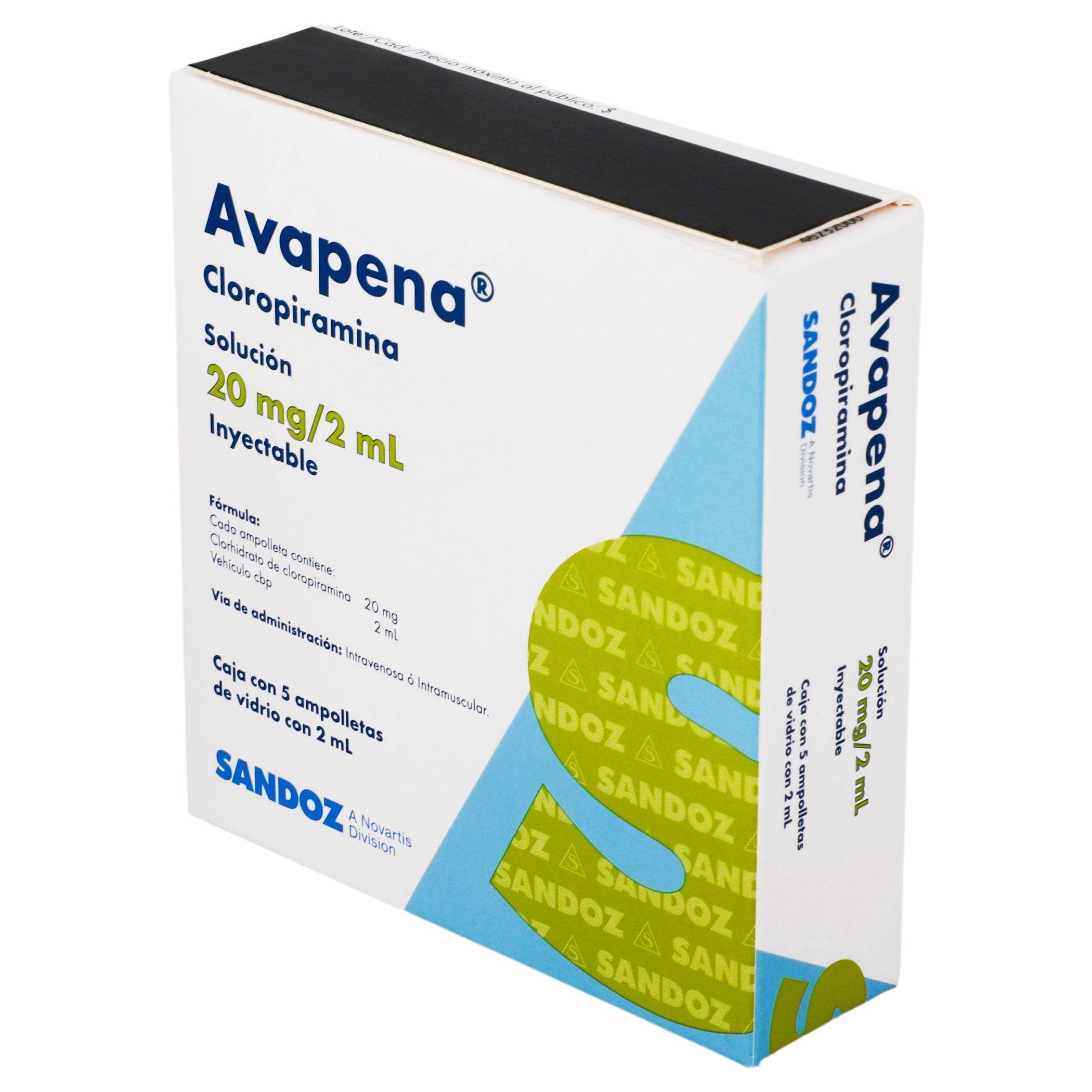 Avapena 20Mg/2Ml Con 5 Ampulas (Cloropiramina) — WeCare Pharma