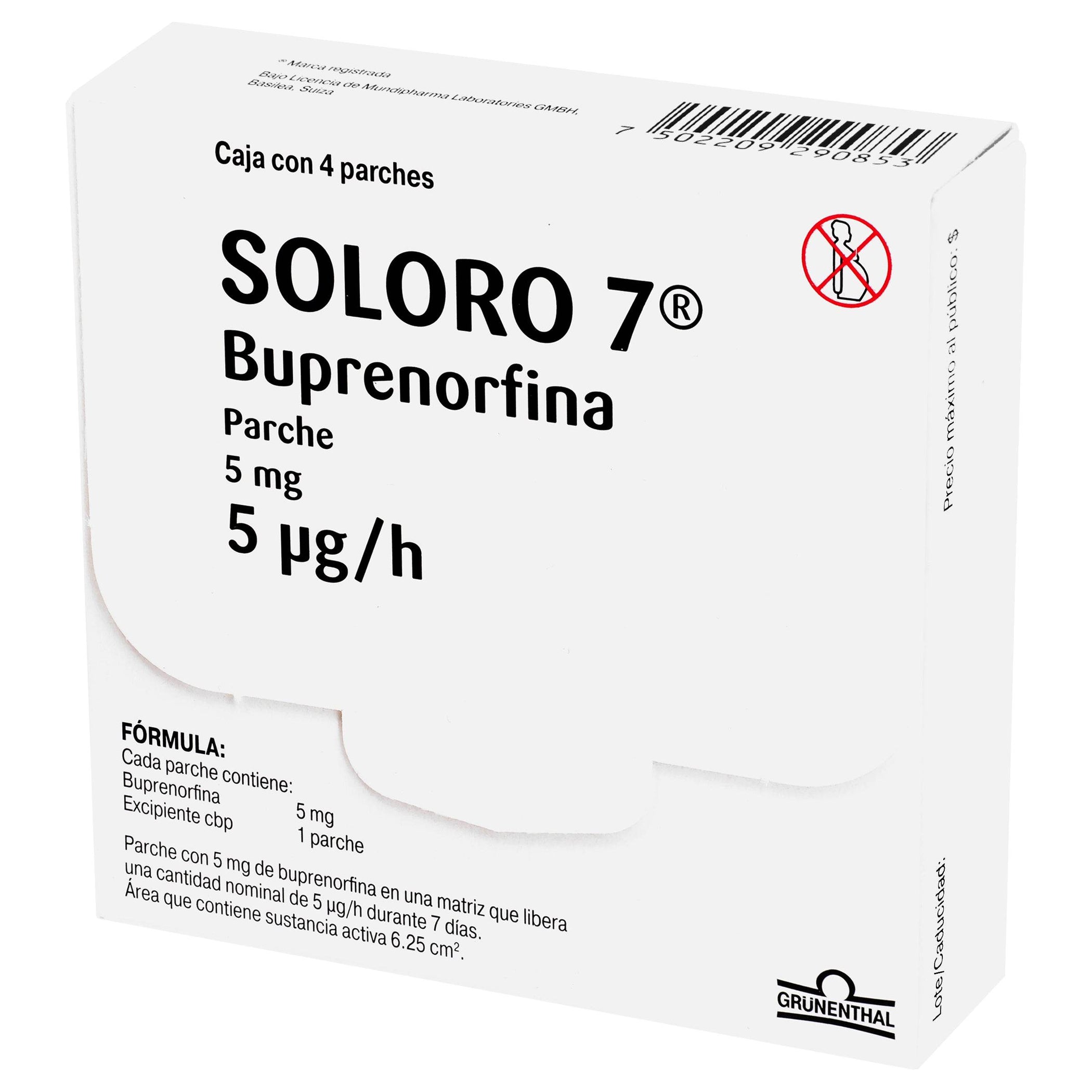 Soloro 7 (Buprenorfina) Parche 5Mg Con 4 — WeCare Pharma