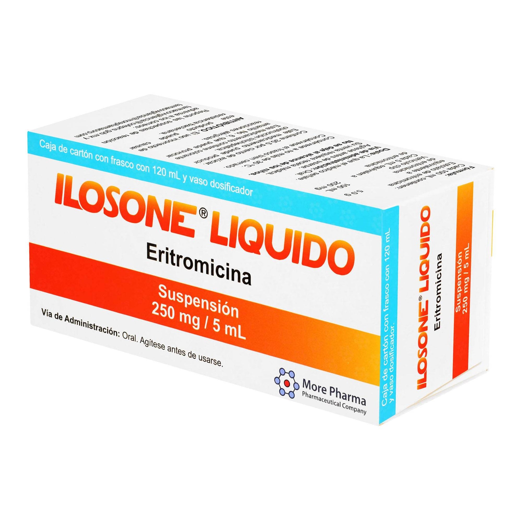 Ilosone Liquido Suspensión 250Mg/Ml Con 120Ml (Eritromicina) — WeCare ...