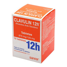 Clavulin 12H 875Mg/125Mg Con 10 Tabletas (Amoxicilina/Acido Clavulanic ...