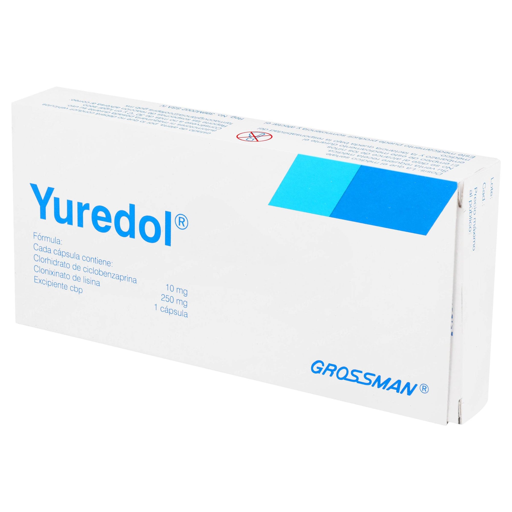 Yuredol 10Mg/250Mg Con 30 Capsulas (Ciclobenzaprina/Lisina) — WeCare Pharma
