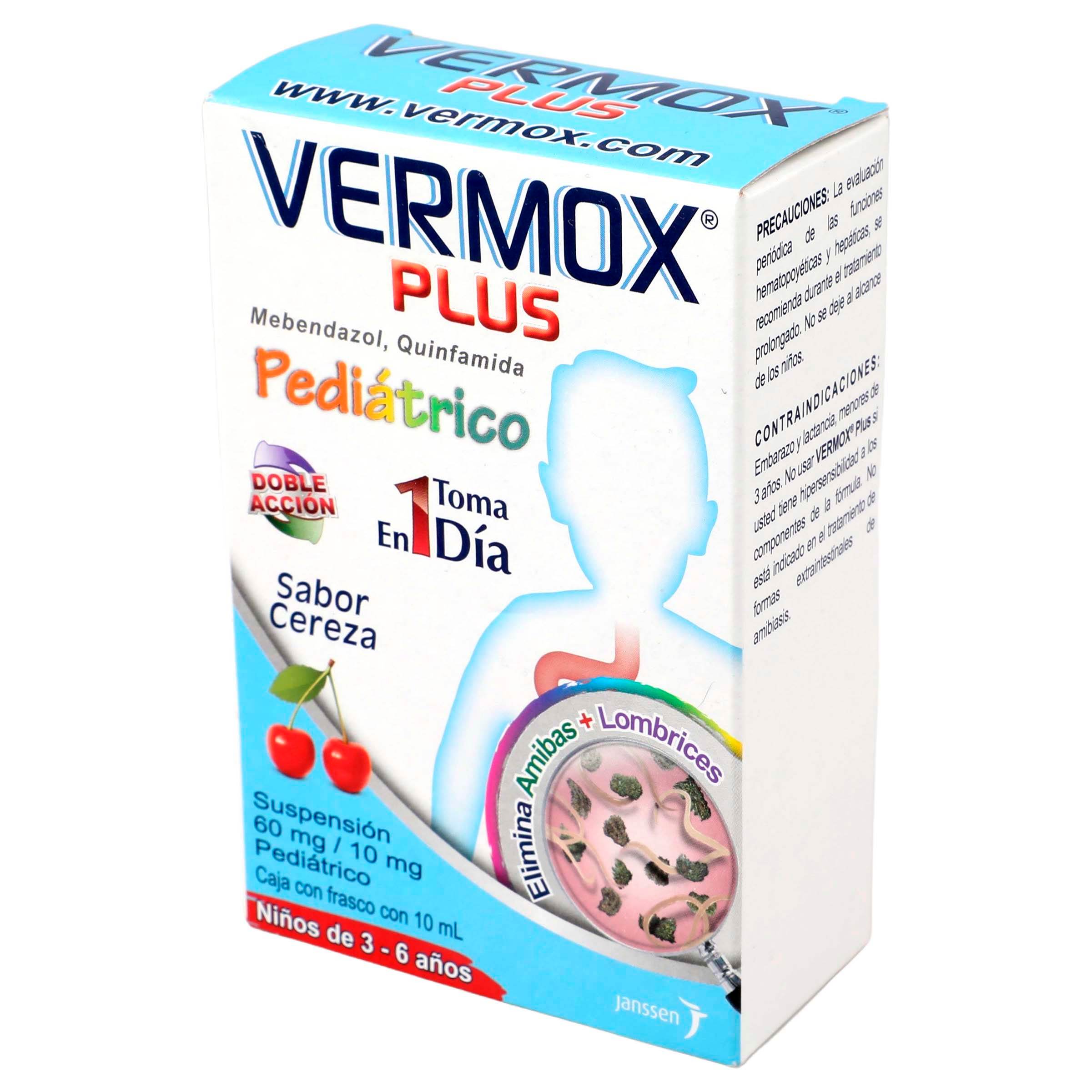 Vermox Plus Ped Suspensión 60Mg/10Mg 10Ml (Mebendazol/Quinfamida) — WeCare Pharma