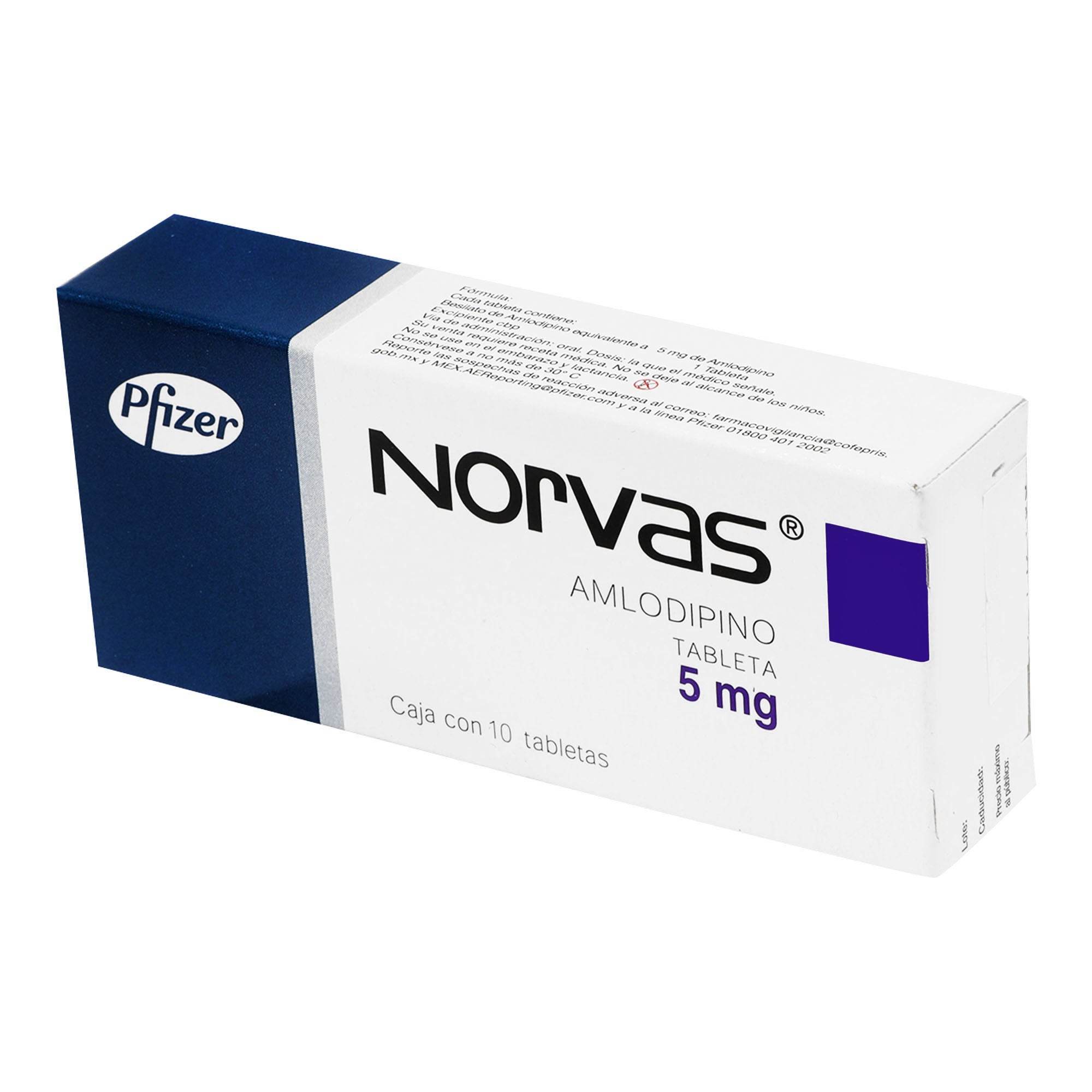 Norvas 5Mg Con 10 Tabletas (Amlodipino) — WeCare Pharma